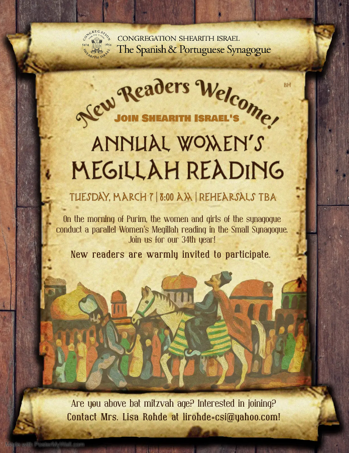 Women’s Megillah Reading | Congregation Shearith Israel - Manhattan ...